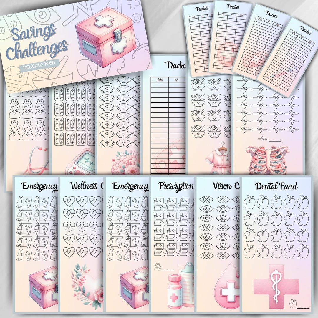 Medical Funds Savings Challenges, Health Challenges Bundle for A6 ...