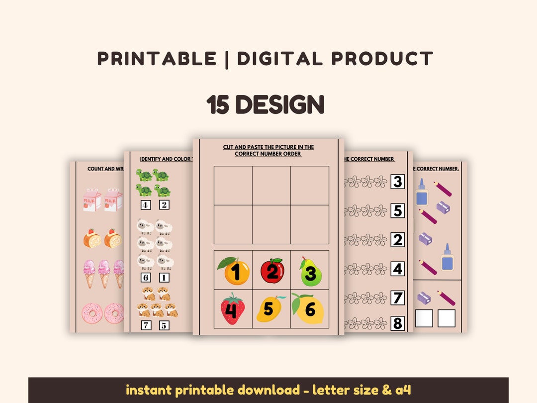 Number Book Printable Number Book Pre-school & Kindergarten Number Book ...