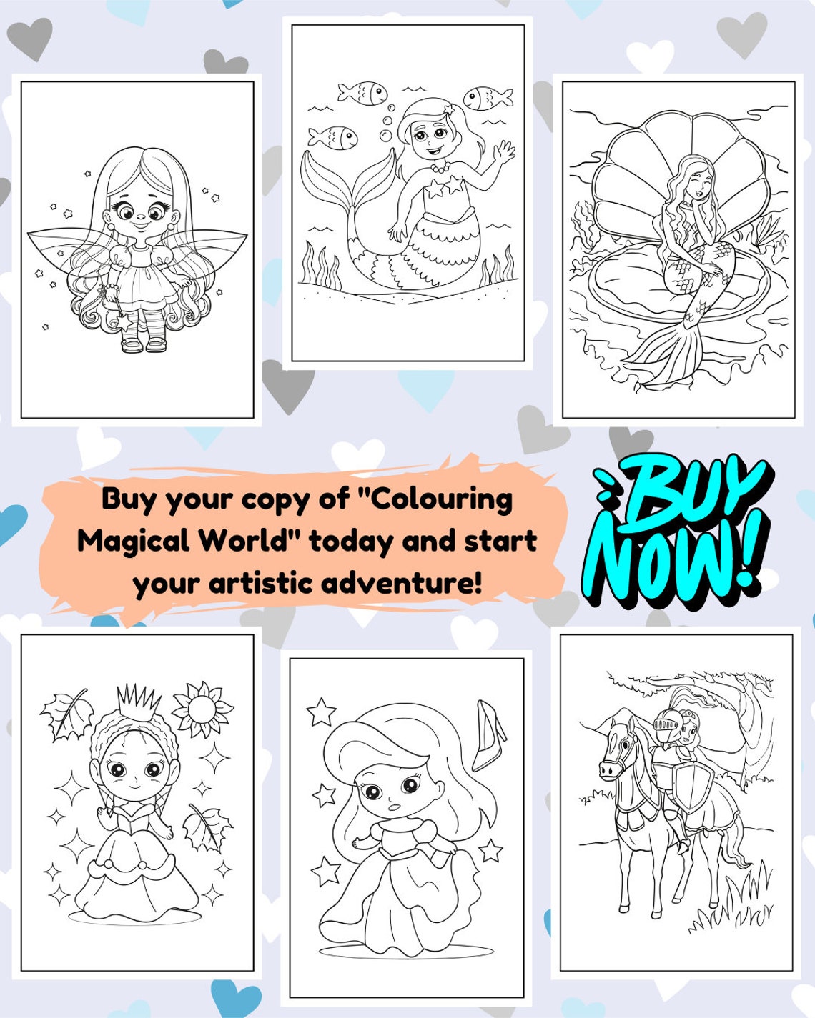 Colouring Magical World Page, Princess Colouring Page, Unicorn ...