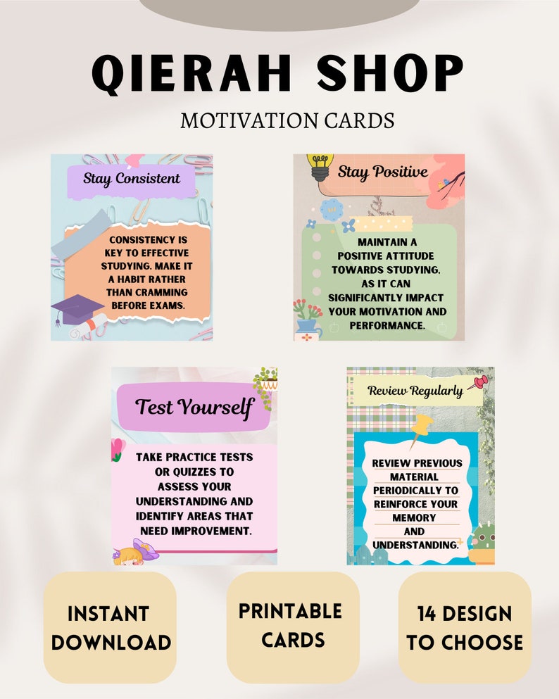Motivation Cards , Digital Cards Motivation , Motivation for Study Hard ...