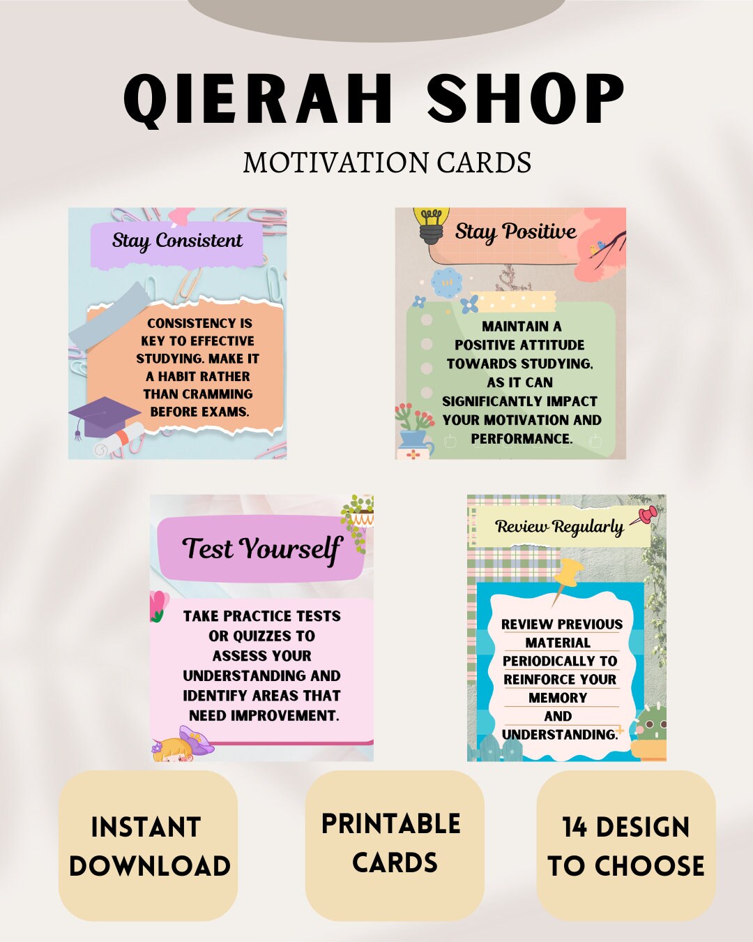 Motivation Cards , Digital Cards Motivation , Motivation for Study Hard ...