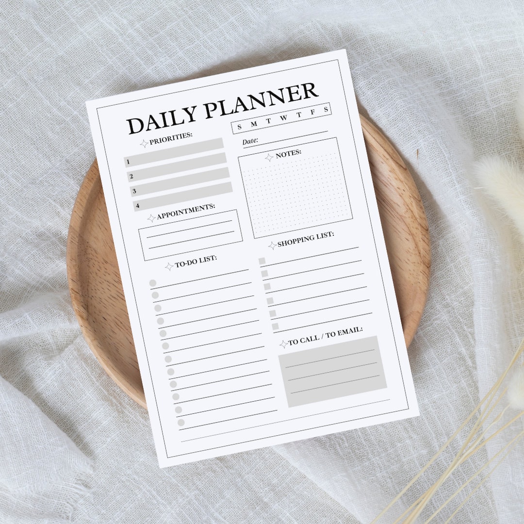 Editable Daily Planner 2024 Printable Daily To-do List Daily Agenda ...
