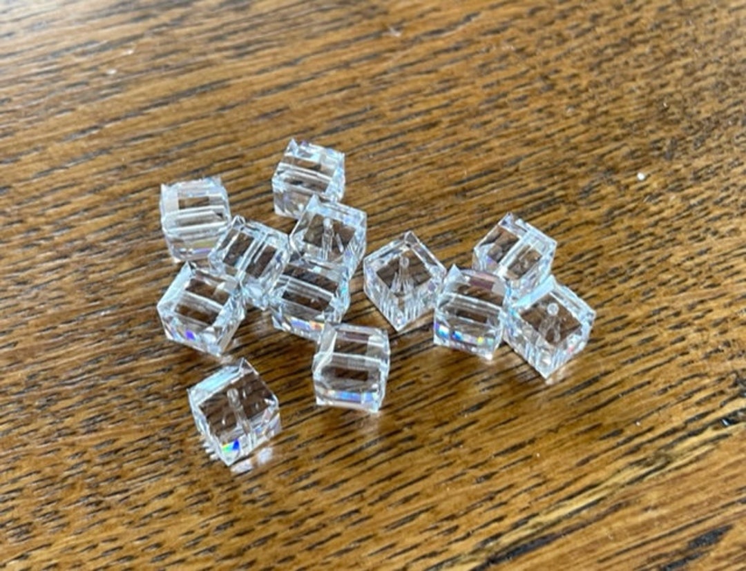 8mm Swarovski Crystal Cubes - (12) Clear Swarovski Crystal Cubes ...