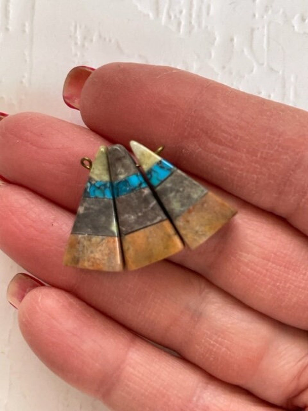 Gemstone Mosaic Inlay Pendants Intarsia Inlay Pendant Trio Santo ...