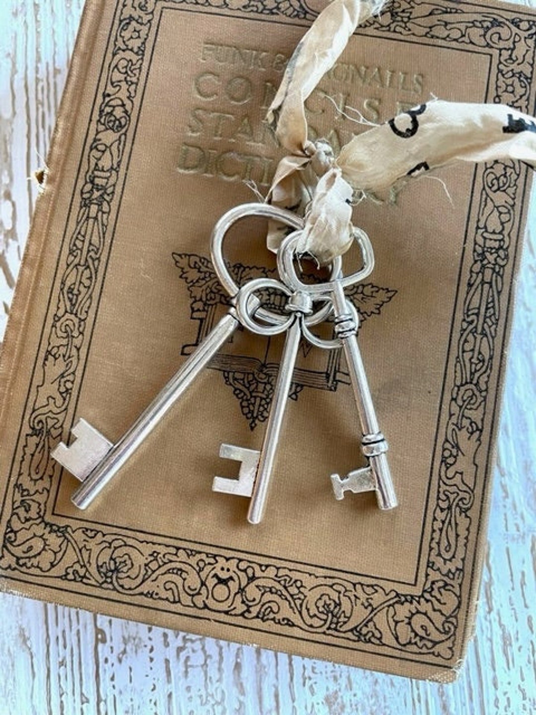 Pewter Key Pendants - Three Large Pewter Keys - Jewelry Supplies - Etsy