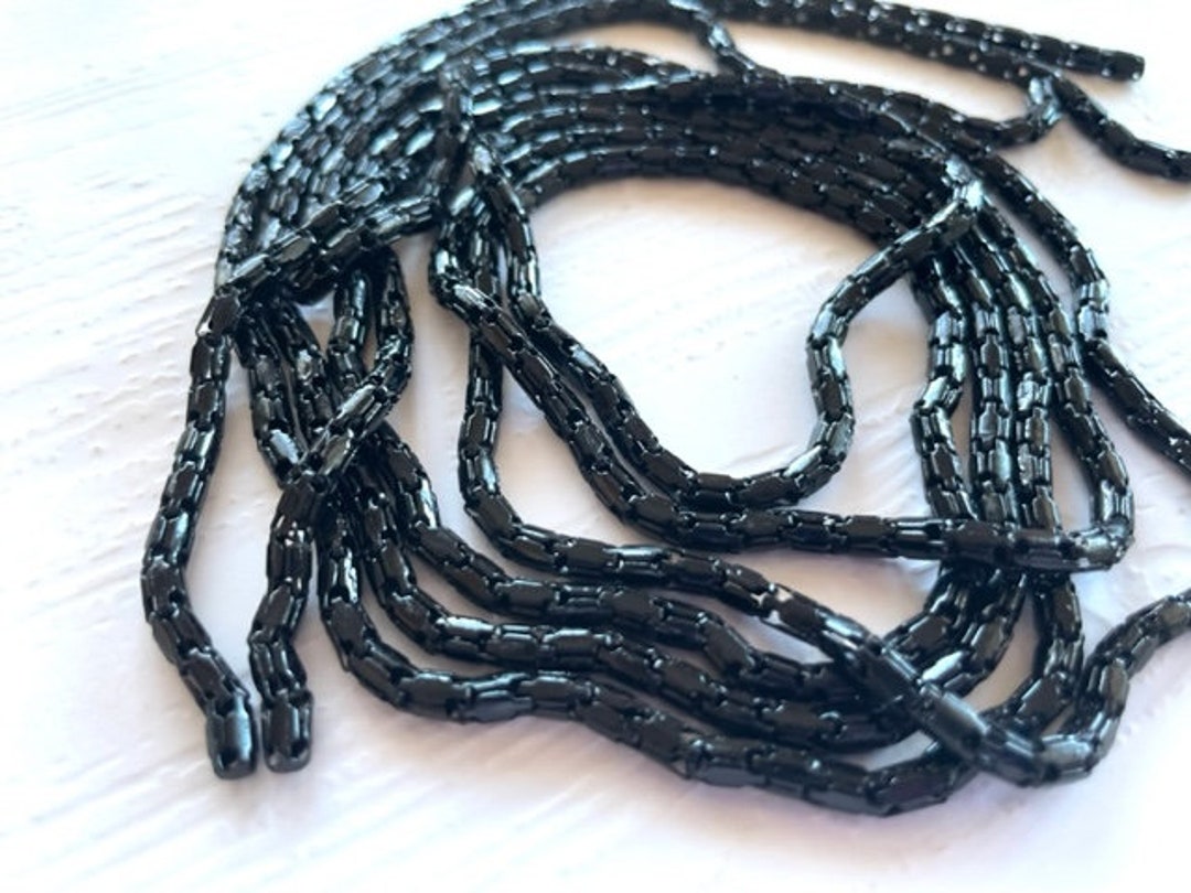 Black Link Chain Lot - (3) 27" Pieces Black Link Chain - Jewelry Making ...