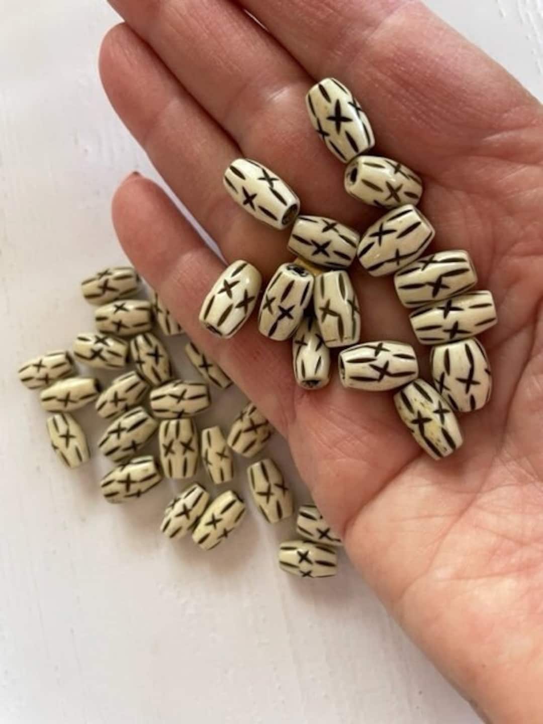 Carved Bone Beads - Bone Barrel Beads - Jewelry Beading Supplies - Etsy