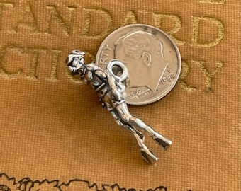 Sterling Silver Scuba Diver Frogman Charm - Etsy