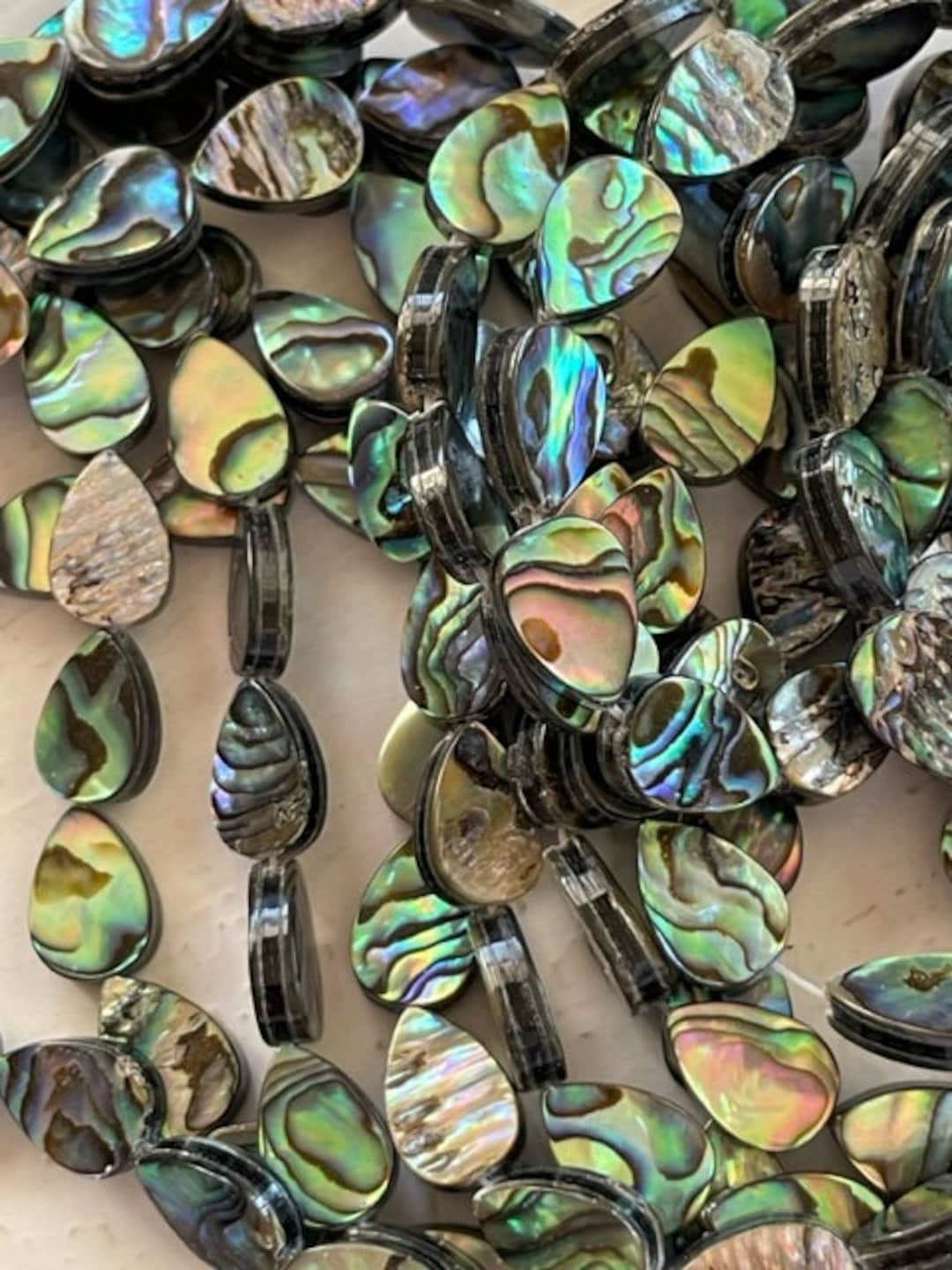 Abalone Shell Bead Strand 8x12mm Paua Shell Teardrop Beads Jewelry Bead ...