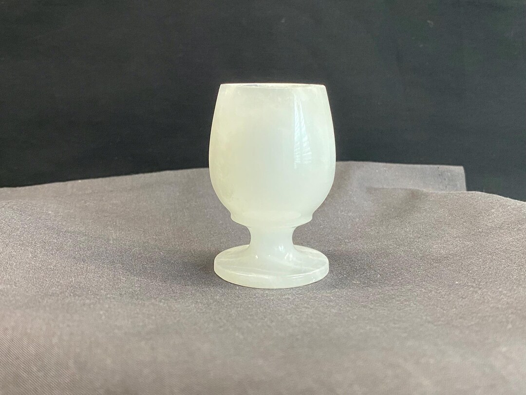 Alabaster Goblet White With Veining, Carved, 1.25 Oz - Etsy