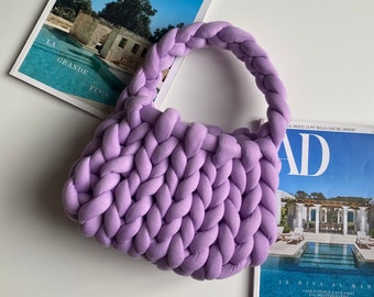 Customizable Chunky Yarn Bag, Chunky Knit Bag free Shipping - Etsy