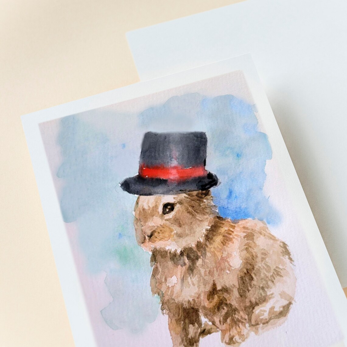 Custom Hand-painted Watercolor Rabbit Portrait, Personalized From Your ...
