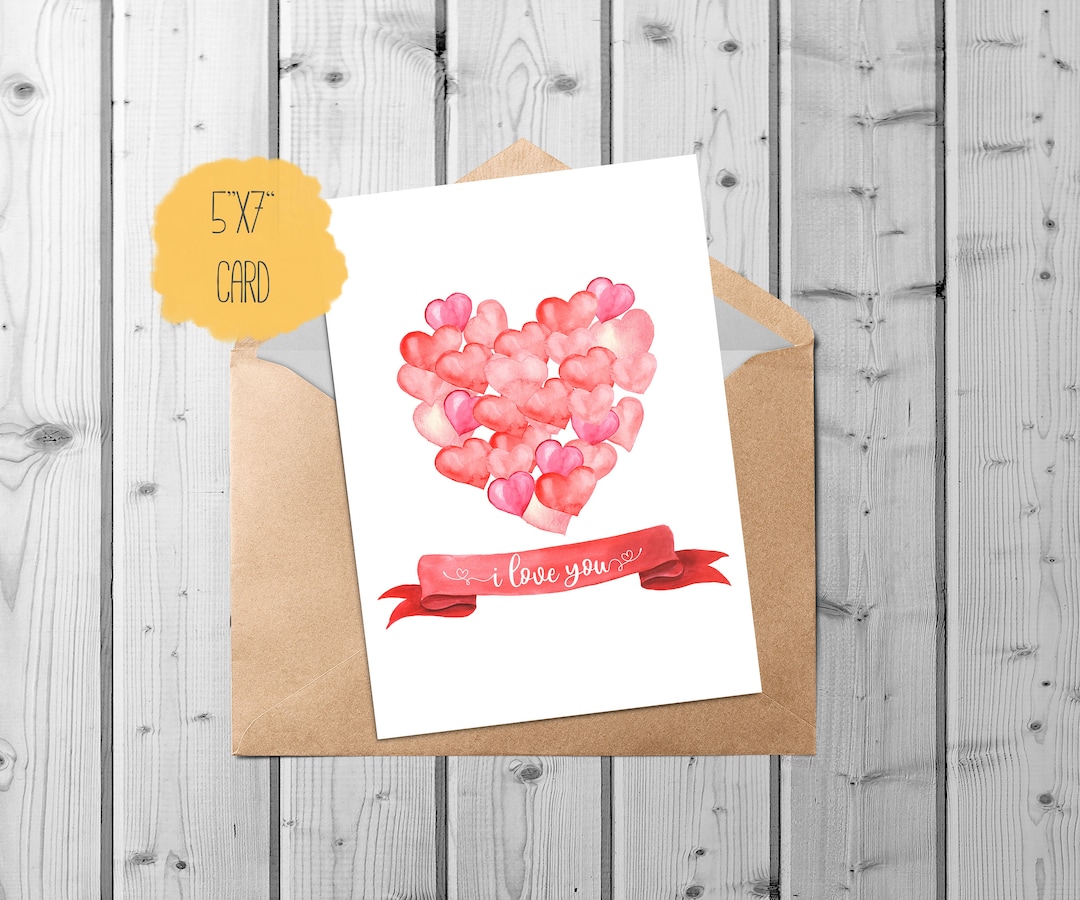 Digital Printable Simple "i Love You" Card 4x6 5x7 - Etsy