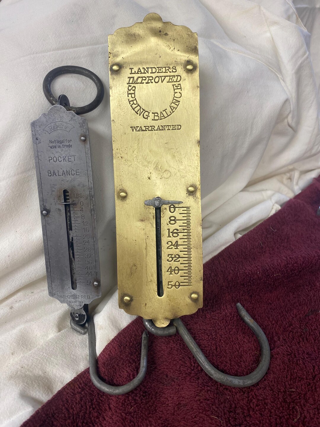 2 Antique 50 Lb. Spring Scales - Etsy