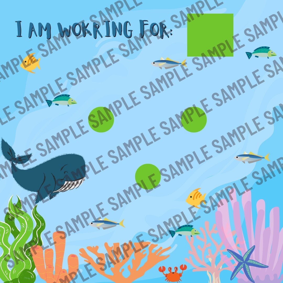 ABA Token Board- Under the Sea/baby Shark Themed - Etsy