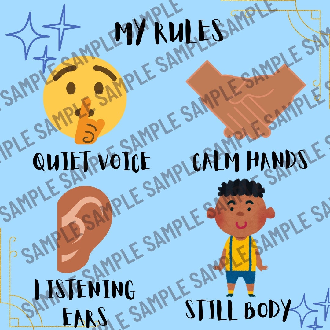 Quiet Hands, Voice, Body & Ears Rules Visual - Etsy