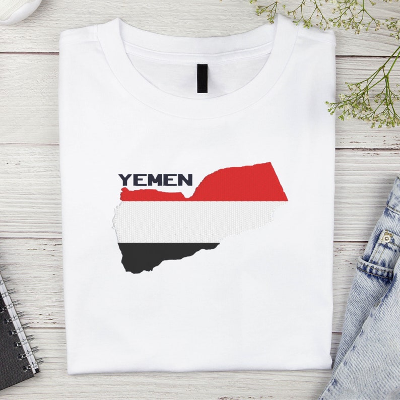 Yemen Embroidery | Palestine | Arabic T-shirt Map | Yemen Map | Yemeni | Middle East | Arab ...