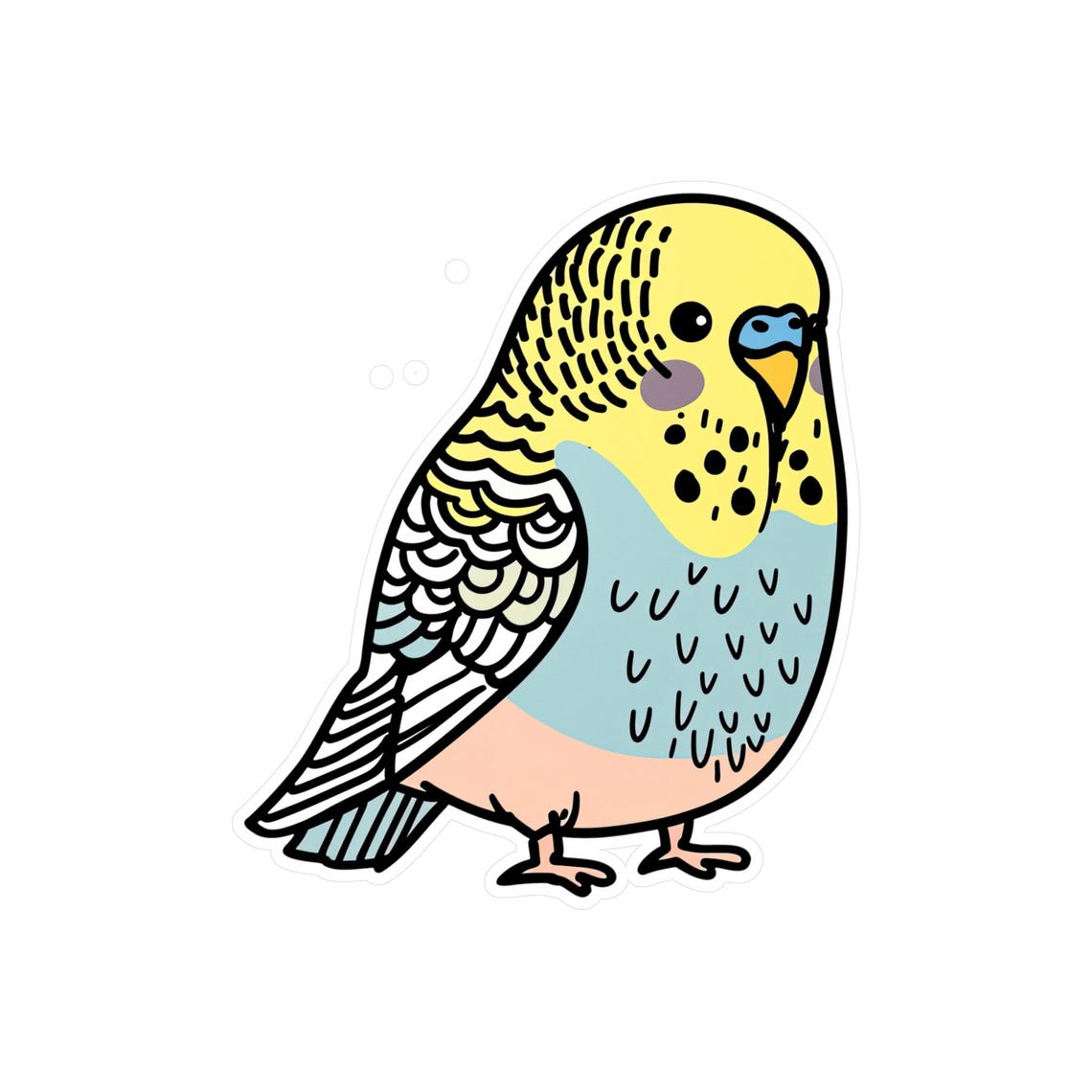 Cute Budgie Sticker, Yellow Head Parakeet Decal, Bird Lover Gift - Etsy
