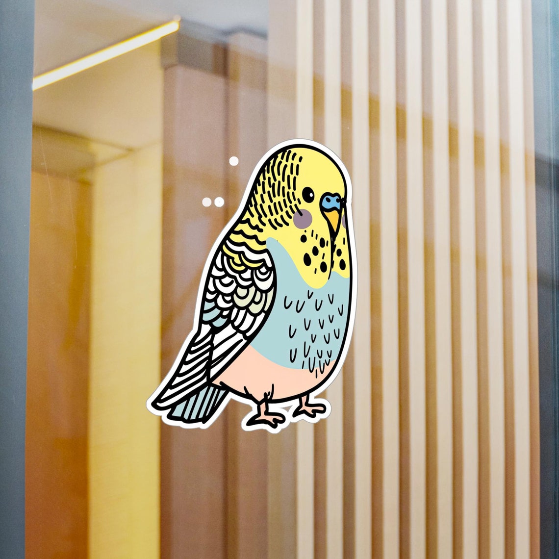 Cute Budgie Sticker, Yellow Head Parakeet Decal, Bird Lover Gift - Etsy