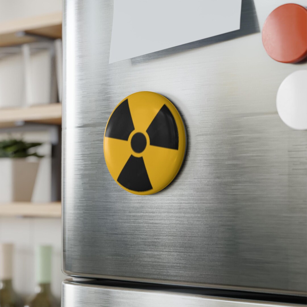 Button Magnet, Radioactive Material Warning Symbol, Round Magnet ...