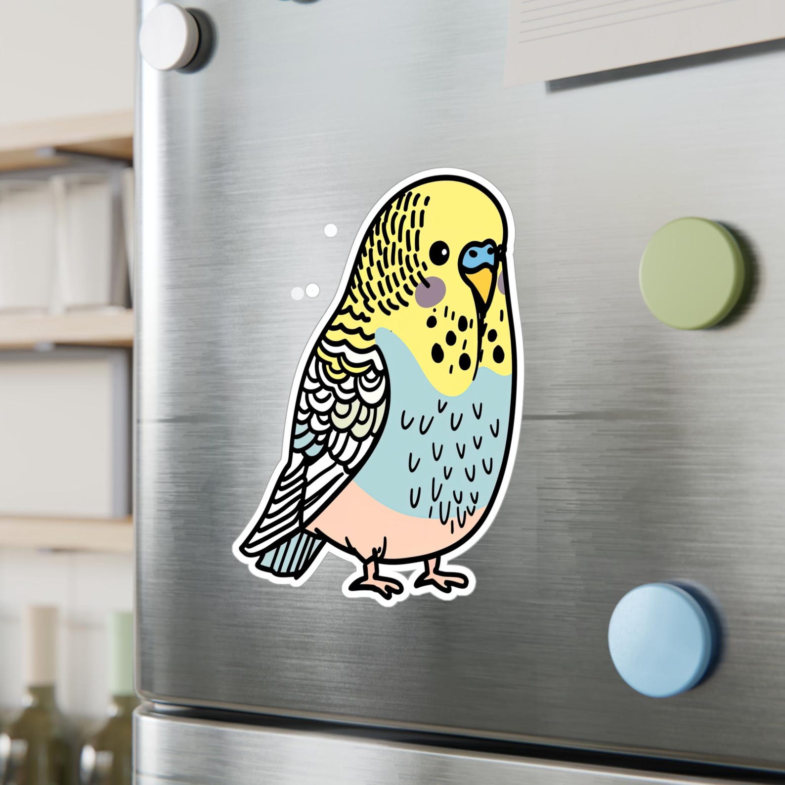 Cute Budgie Sticker, Yellow Head Parakeet Decal, Bird Lover Gift - Etsy