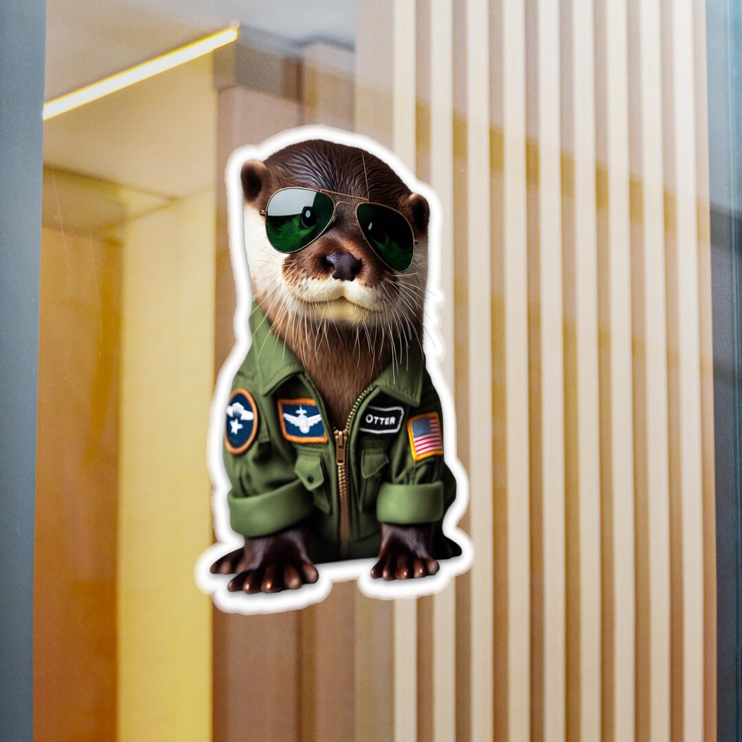 Otter Pilot Vinyl Decal Sticker, Military Aviation Decal, Cute Animal ...