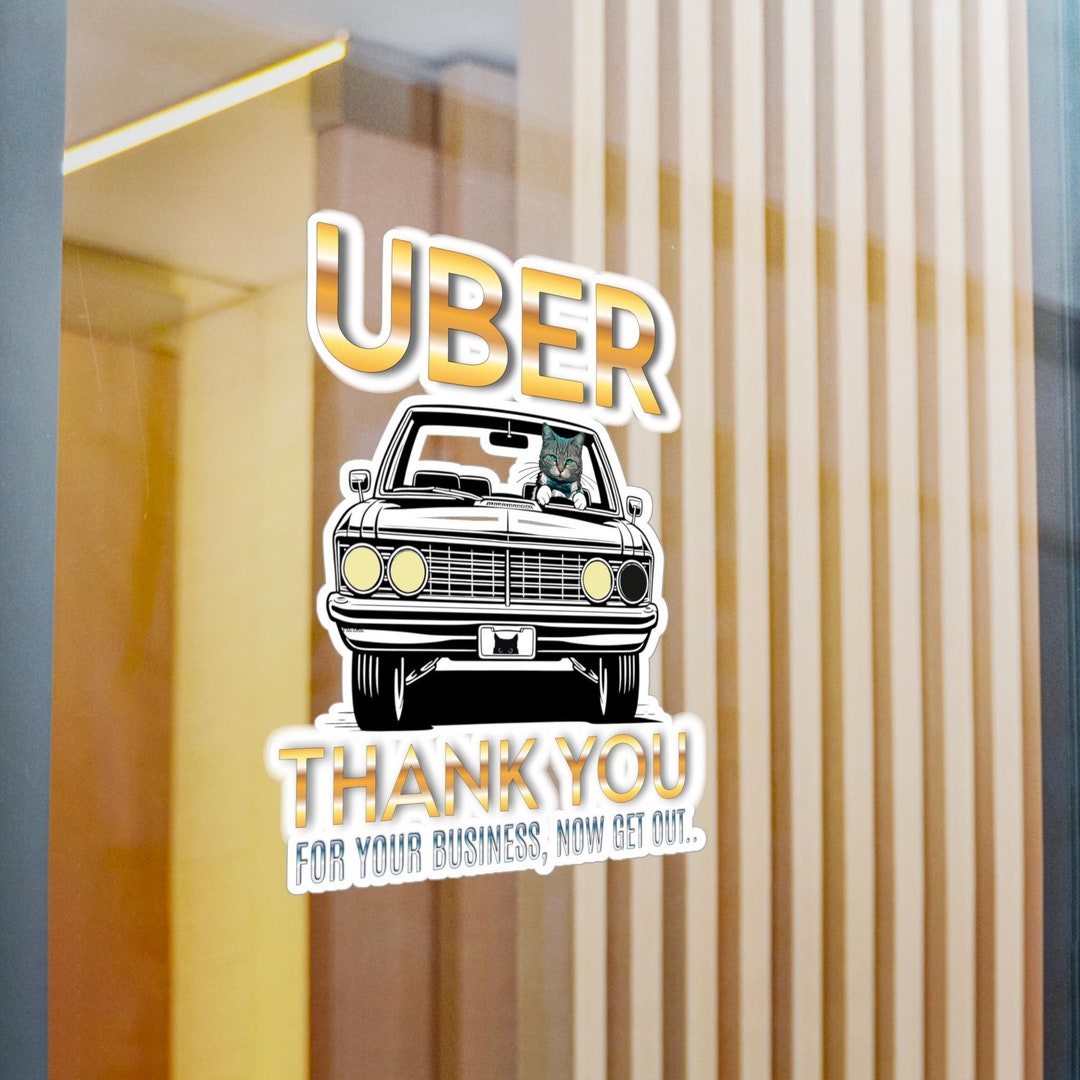 UBER DRIVER Sticker Kiss-cut Vinyl Decals, Funny Uber Cat Driving ...
