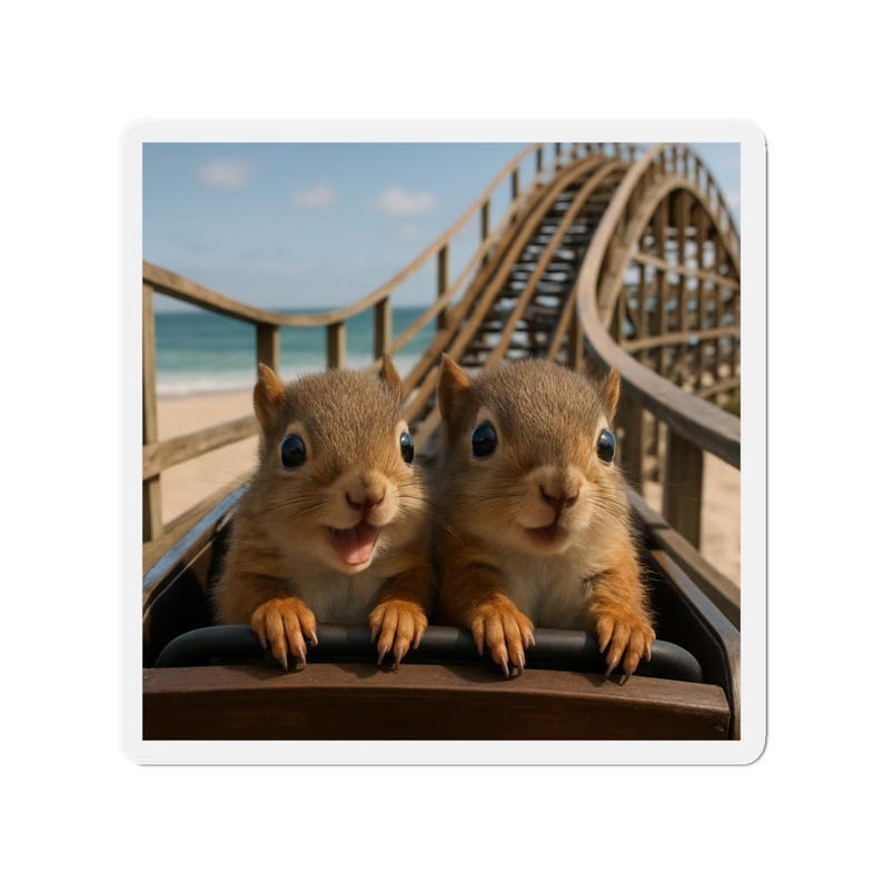 Squirrel Roller Coaster Fridge Magnets: Fun Whimsical Animal Decor ...