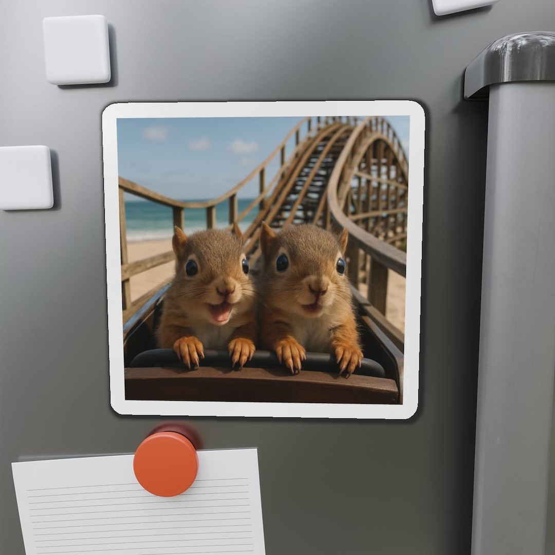 Squirrel Roller Coaster Fridge Magnets: Fun Whimsical Animal Decor ...