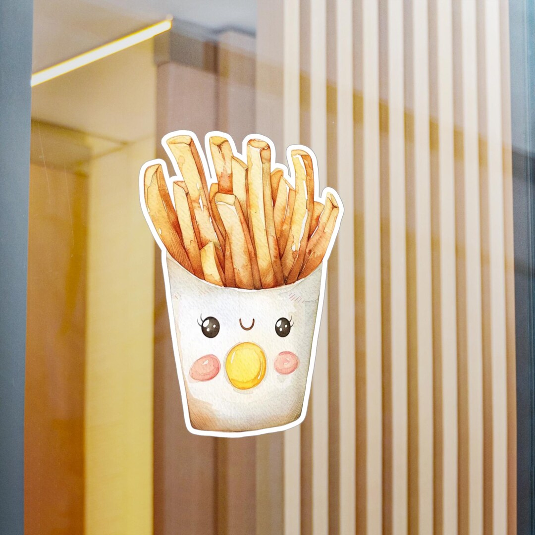 Cute Kawaii French Fry Vinyl Decals, Fun Car Stickers, Laptop ...