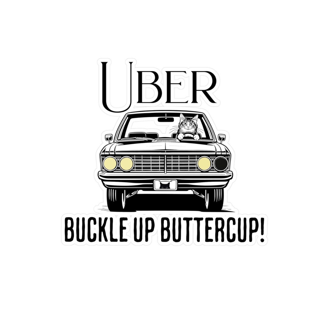 UBER DRIVER Sticker Kiss-cut Vinyl Decals, Funny Uber Sticker, Cat ...