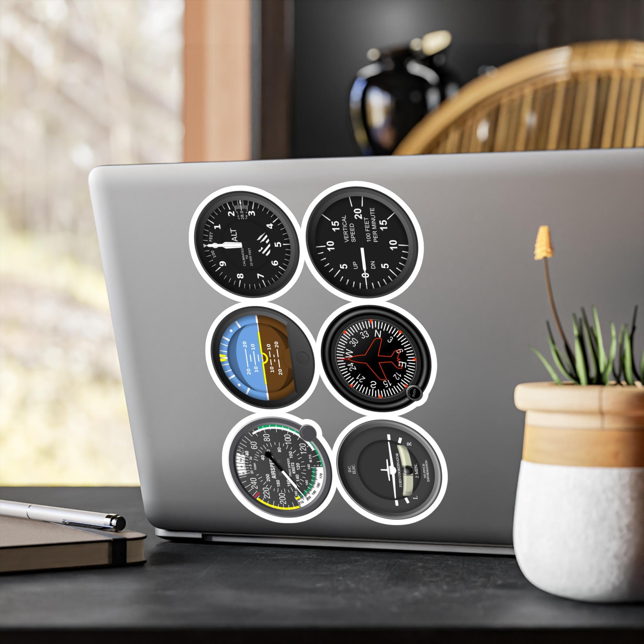 Airplane Instrument Panel Vinyl Decals: Aviation Decor Stickers - Etsy