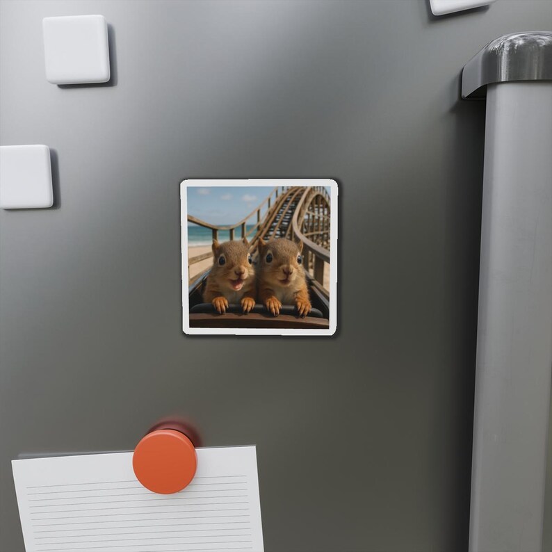 Squirrel Roller Coaster Fridge Magnets: Fun Whimsical Animal Decor ...