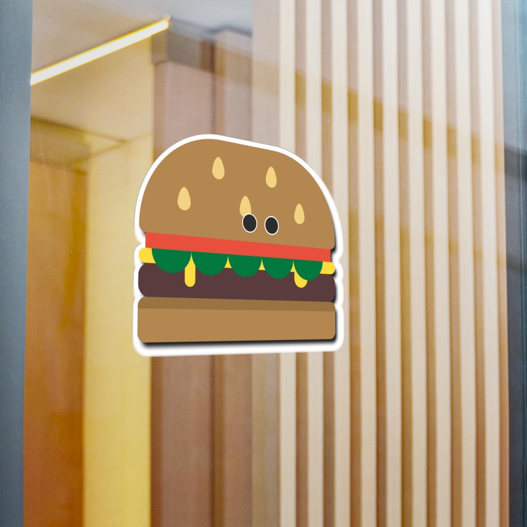 Cute Cheeseburger Kiss-cut Vinyl Decals, Fun Kitchen Decor, Foodie Gift ...