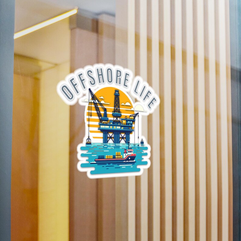 Vinyl Decal, Offshore Oil Rig 'OFFSHORE LIFE' Sticker - Nautical Decor ...
