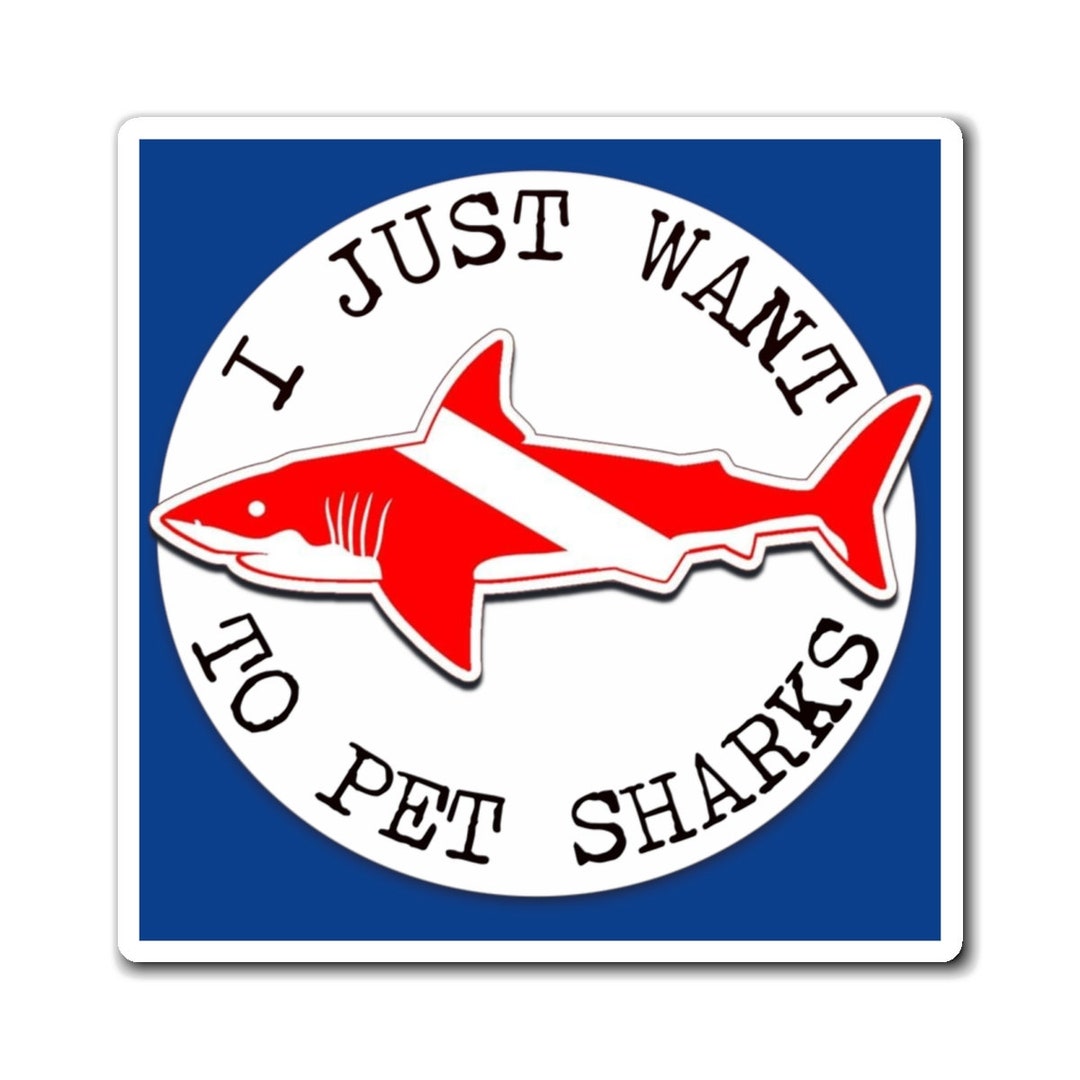 DIVER Shark Magnets SCUBA Shark Gift Idea Diving Magnet Gift Shark ...
