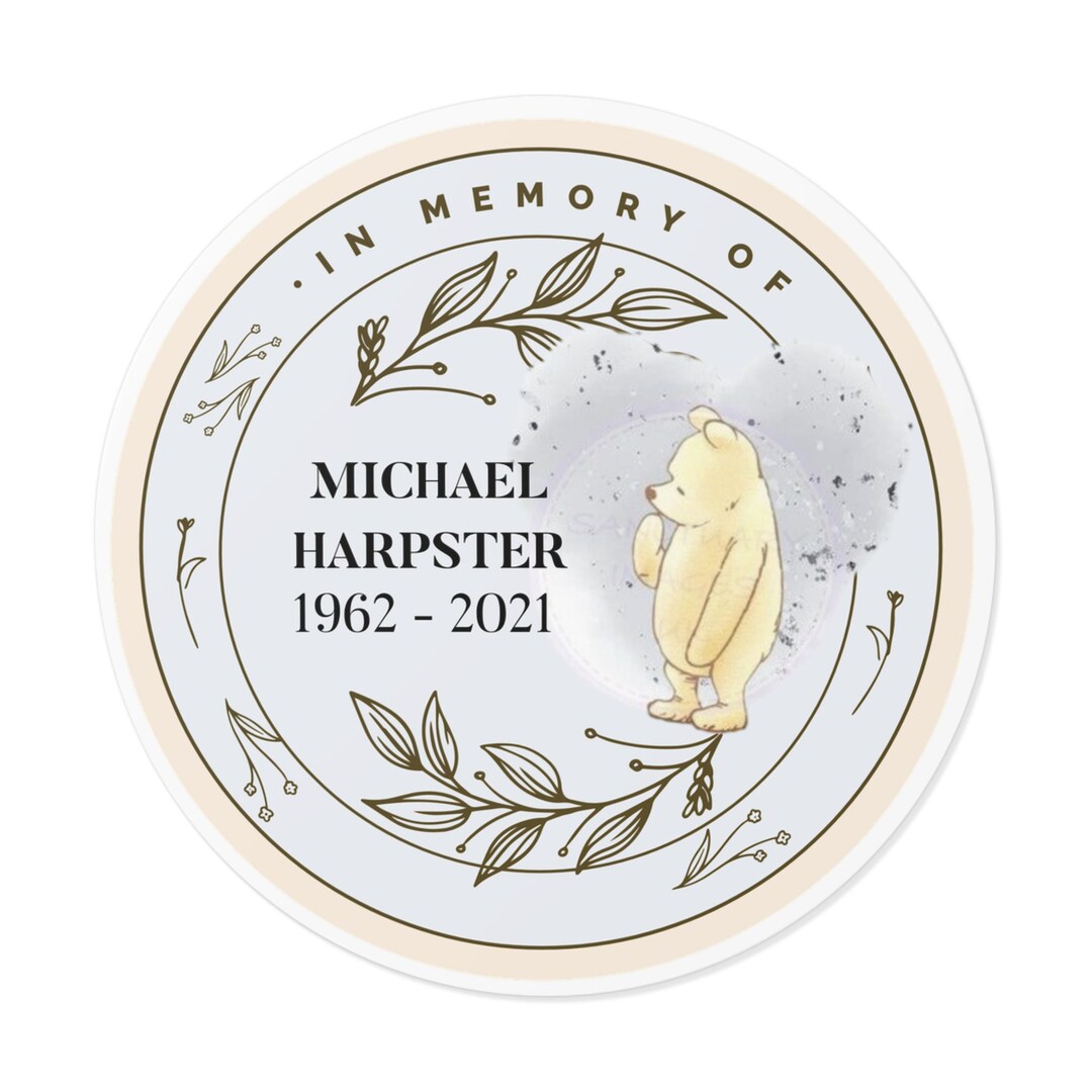 Memorial Round Vinyl Stickers: Remembrance Gift, Funeral Tribute - Etsy