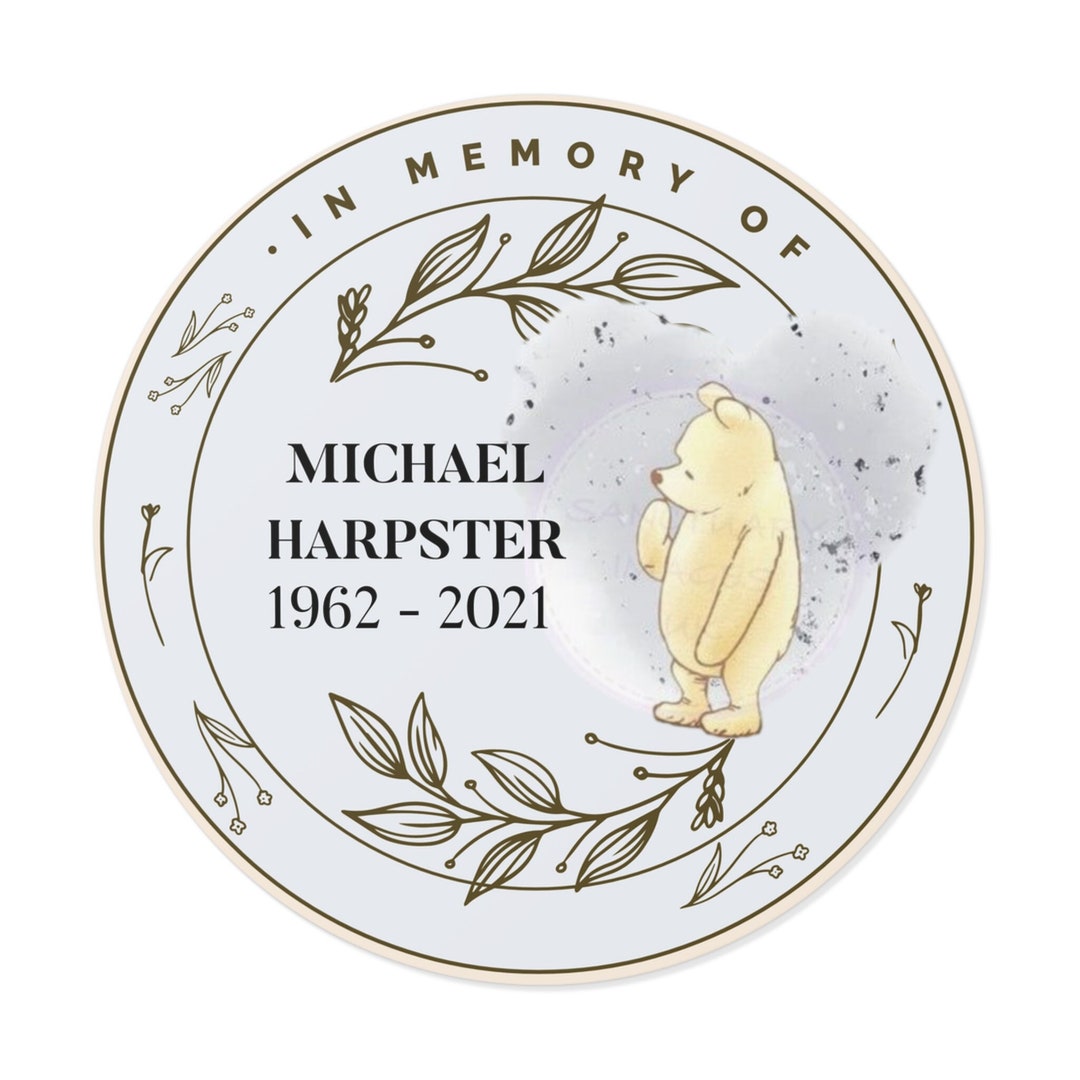 IN MEMORY Round Vinyl Stickers Customizable With Your Loved Ones Name ...