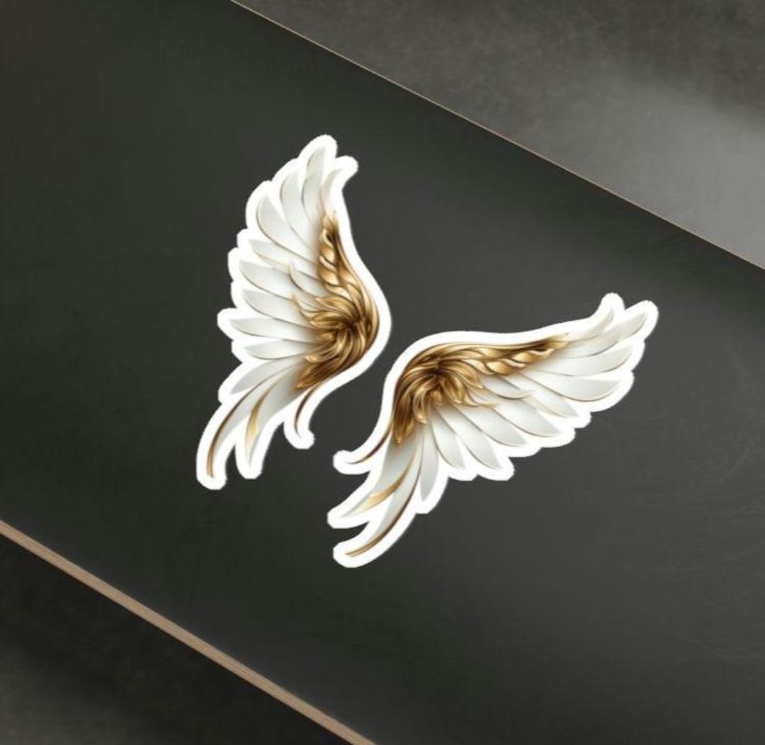 Angel Wings Die-cut Stickers, Guardian Angel Decal, Heavenly Cherub ...