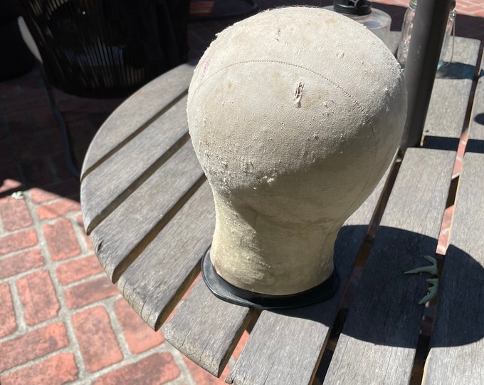 Vintage Milliner's Millinery Hat Form, Wig Form., Canvas & Cork Adult ...