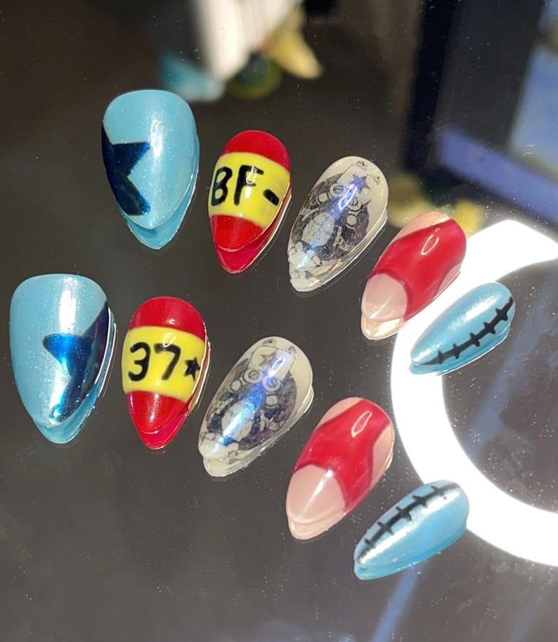 One Piece Franky Inspired Nail Set - Etsy