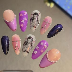 Nico Robin One Piece Inspired Nail Set - Etsy