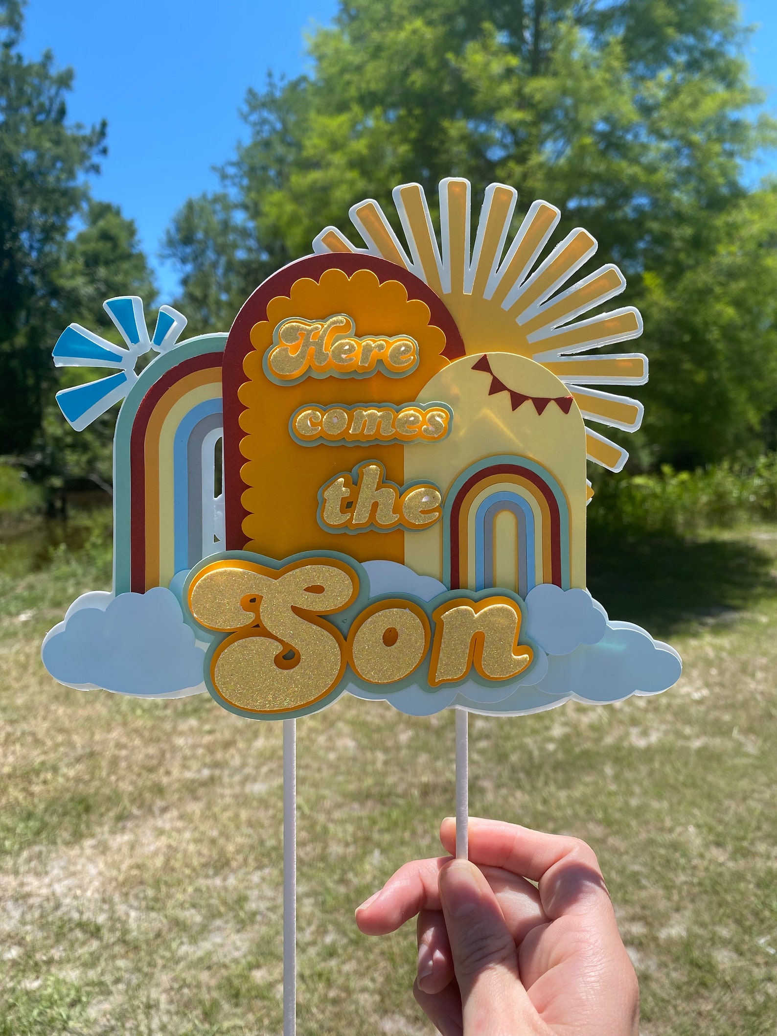 Here Comes the Son/sun Boy Baby Shower Cake Topper - Etsy