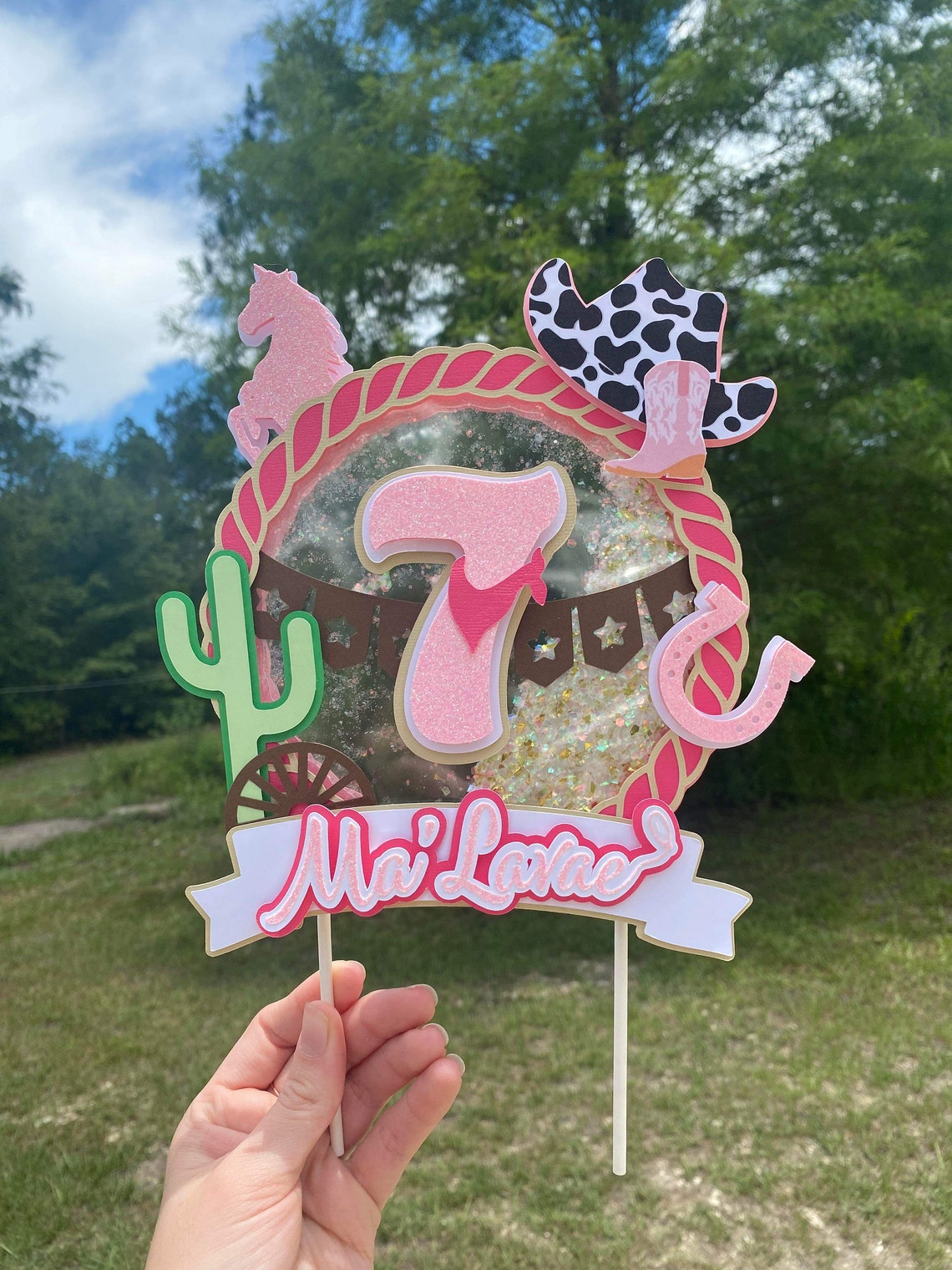 Western Theme Girly Cowgirl Cake Topper - Etsy