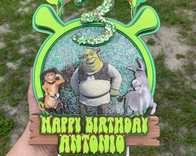 Shrek Happy Birthday Cake Topper - Etsy