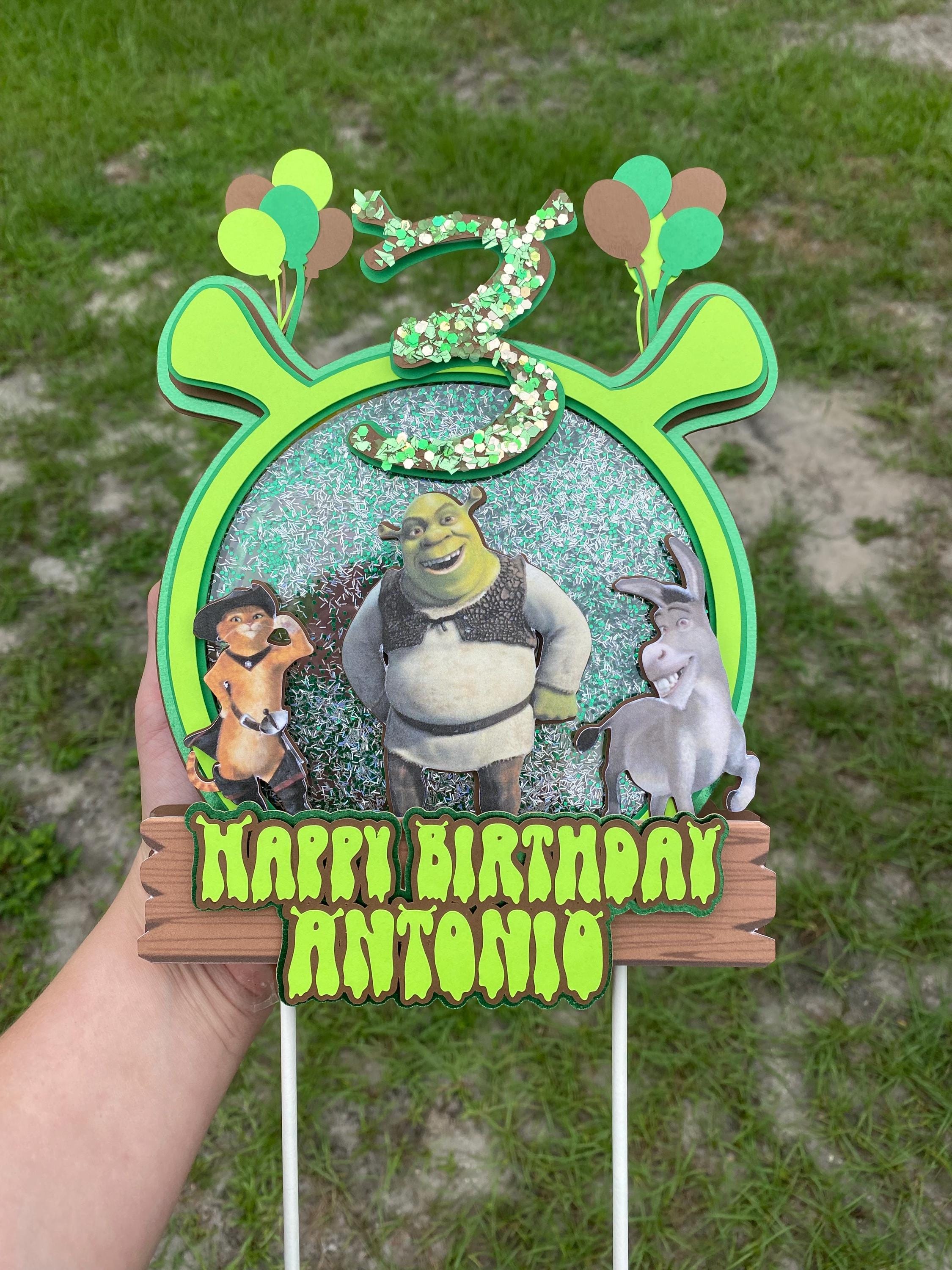 Shrek Happy Birthday Cake Topper - Etsy