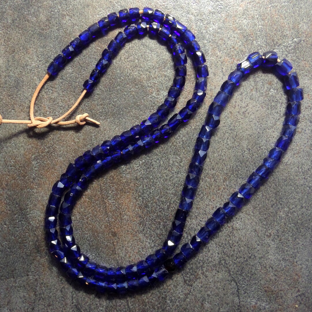 Long Strand of Dark Blue russian Beads From the African Trade - Etsy