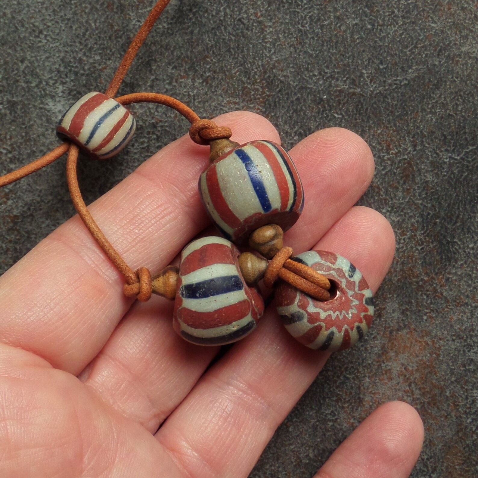 Classic Old A Speo Chevron Rosetta Beads From the 1600s-1700s African ...