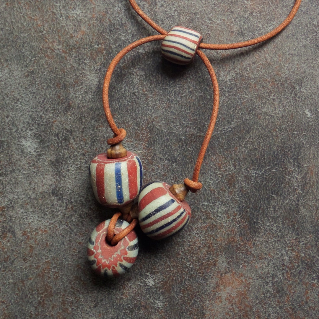 Classic Old A Speo Chevron Rosetta Beads From the 1600s-1700s African ...
