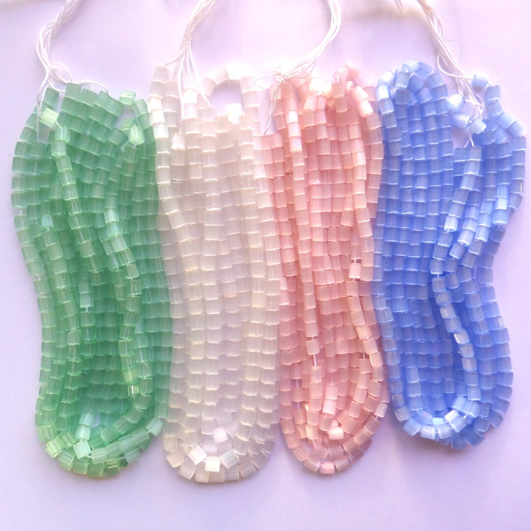 Vintage Czech Glass Atlas Beads in Authentic Pastels - Etsy